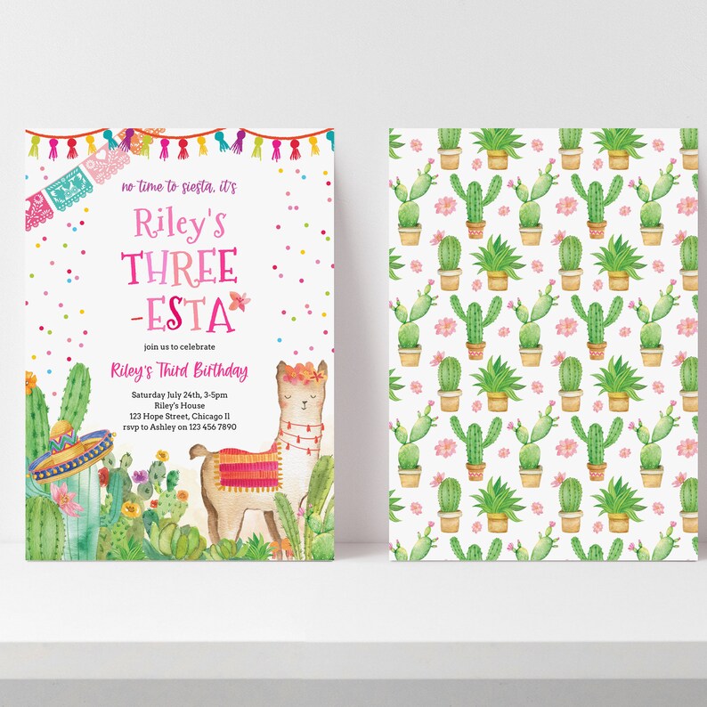 Editable Three Esta 3rd Birthday Invitation Template Printable - Etsy