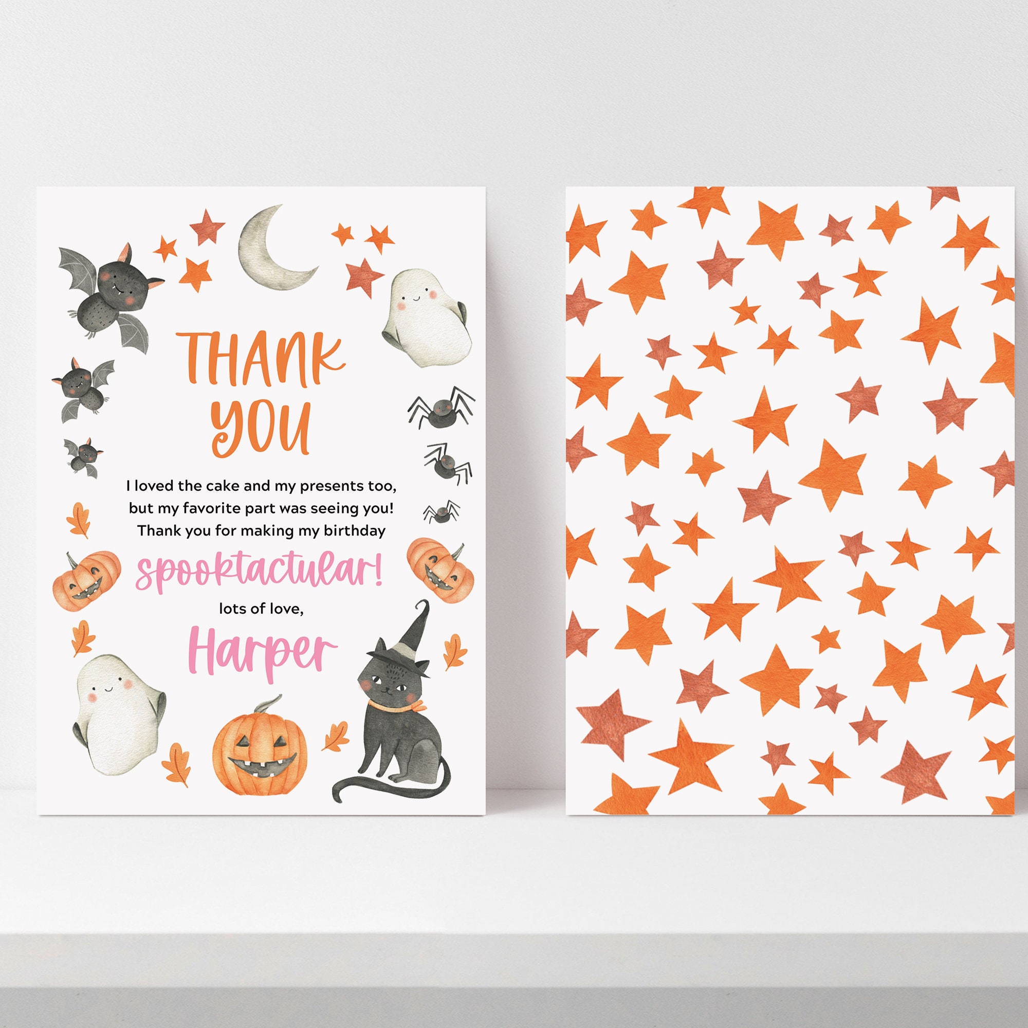 Editable Halloween Thank You Card Template Printable Fall - Etsy