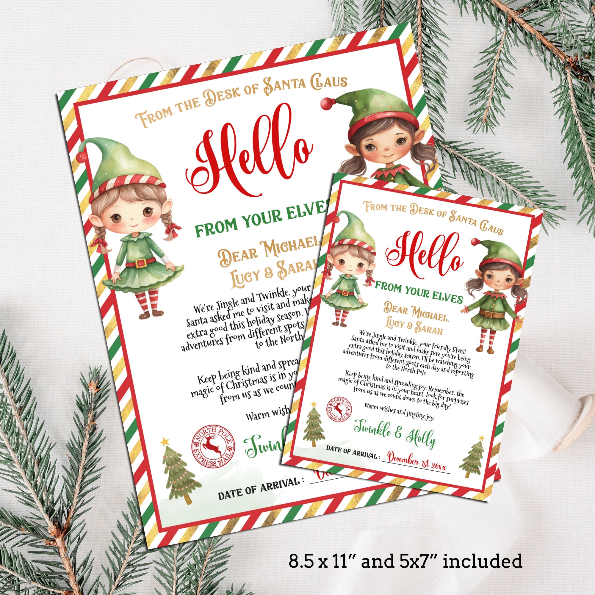 Editable Elf Hello Letter Printable Elf Letter Elf Arrival - Etsy