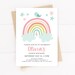 Editable Rainbow Fourth Birthday Invitation Template Printable Girls ...