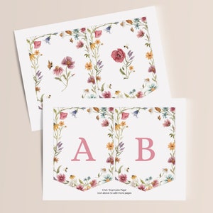 Wildflower Editable Birthday Banner Template Printable Custom Floral ...