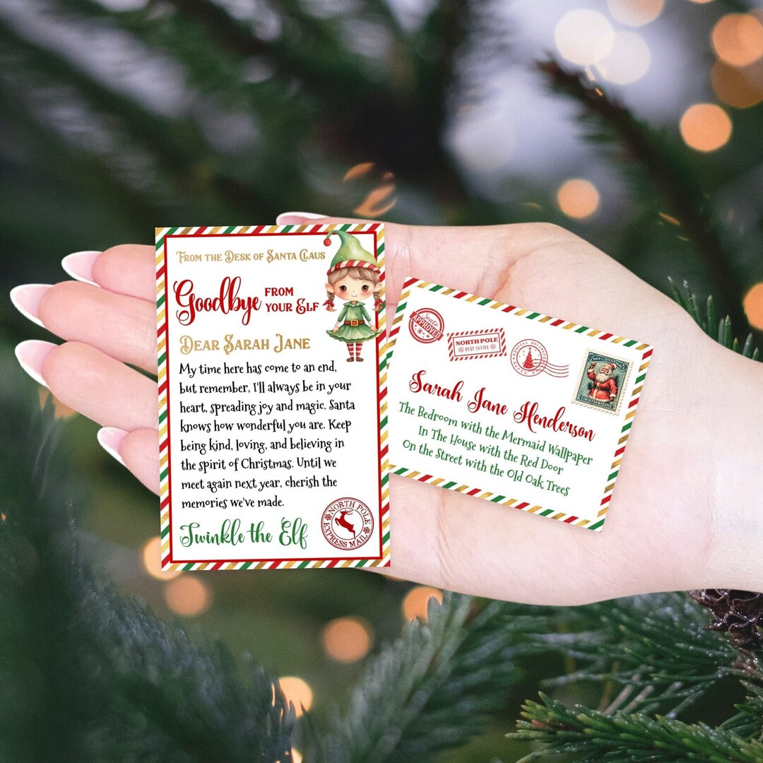 Editable Miniature Elf Goodbye Letter Printable Tiny Elf Goodbye Letter ...