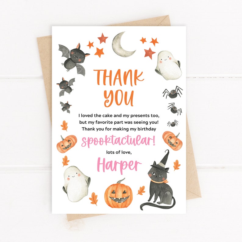 Editable Halloween Thank You Card Template Printable Fall - Etsy