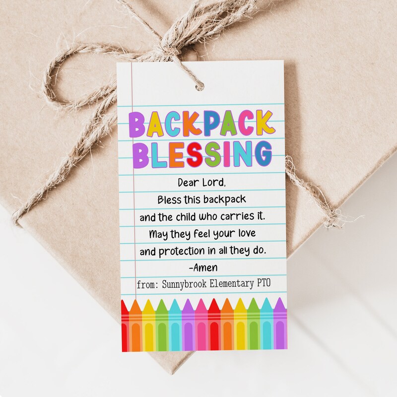 Blessing of the Backpack Tags - Etsy