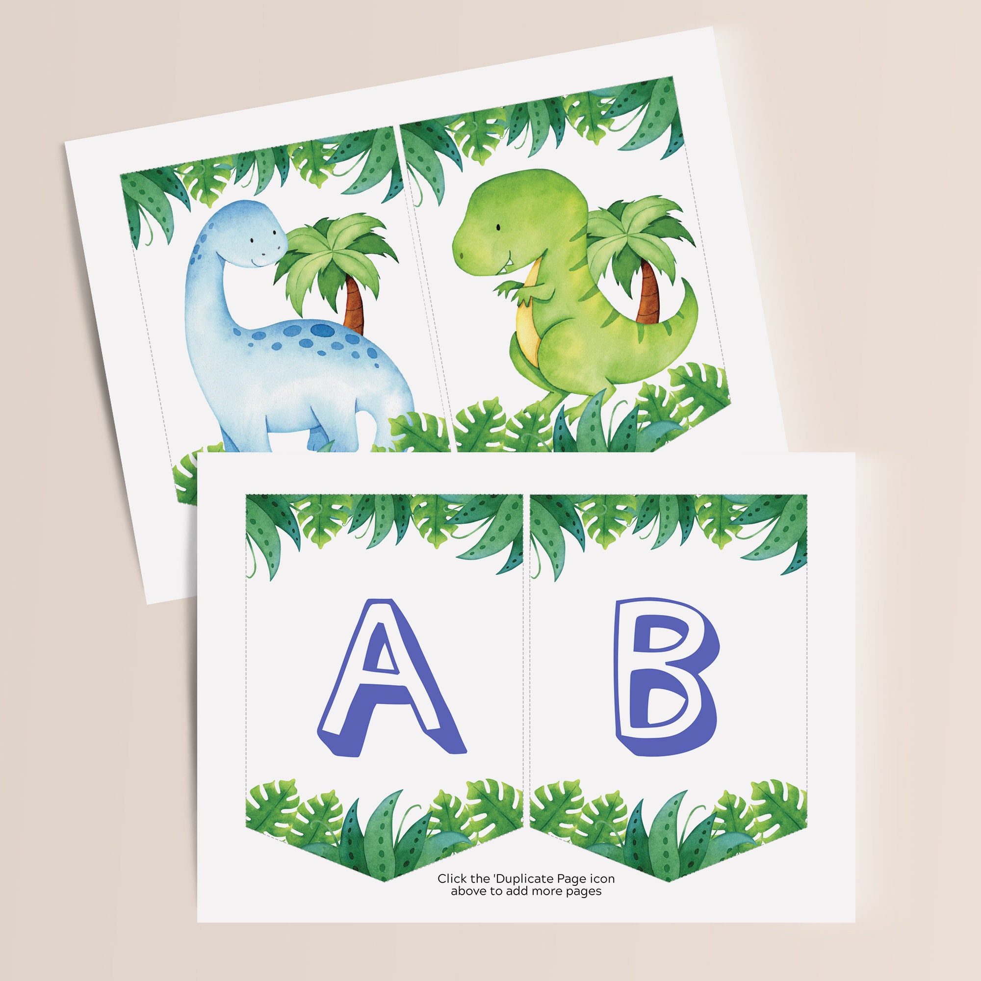 Editable Dinosaur Birthday Banner Template Printable Custom Spell Any ...