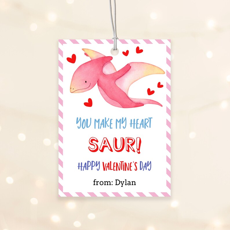 Dinosaur Valentine Cards for Kids Classroom Printable School Valentines ...