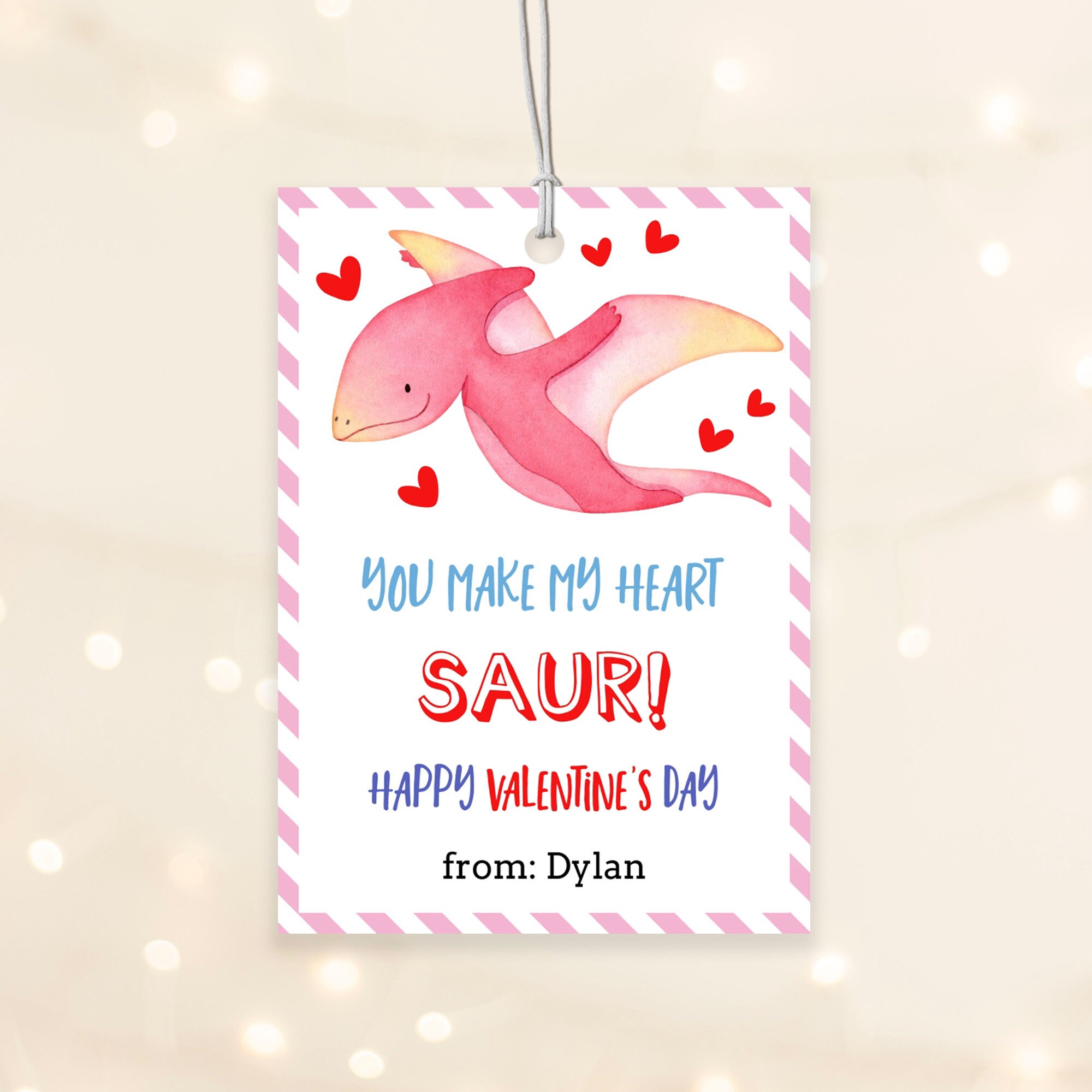 Dinosaur Valentine Cards for Kids Classroom Printable School Valentines ...