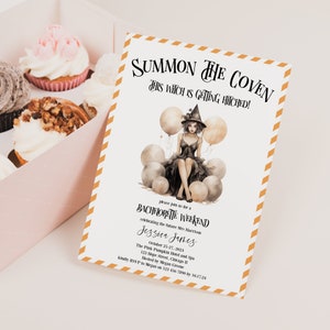 Bachelorette Invitation Witch, Printable Summon the Coven Halloween ...