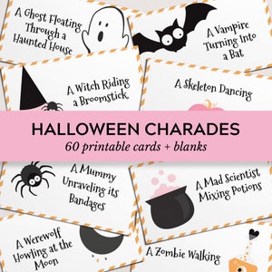 Printable Halloween Charades Party Game Spooky Halloween Charades ...