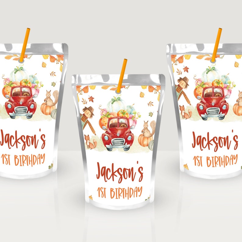 Editable Fall Pumpkins Capri Sun Labels Template Printable Pumpkin ...