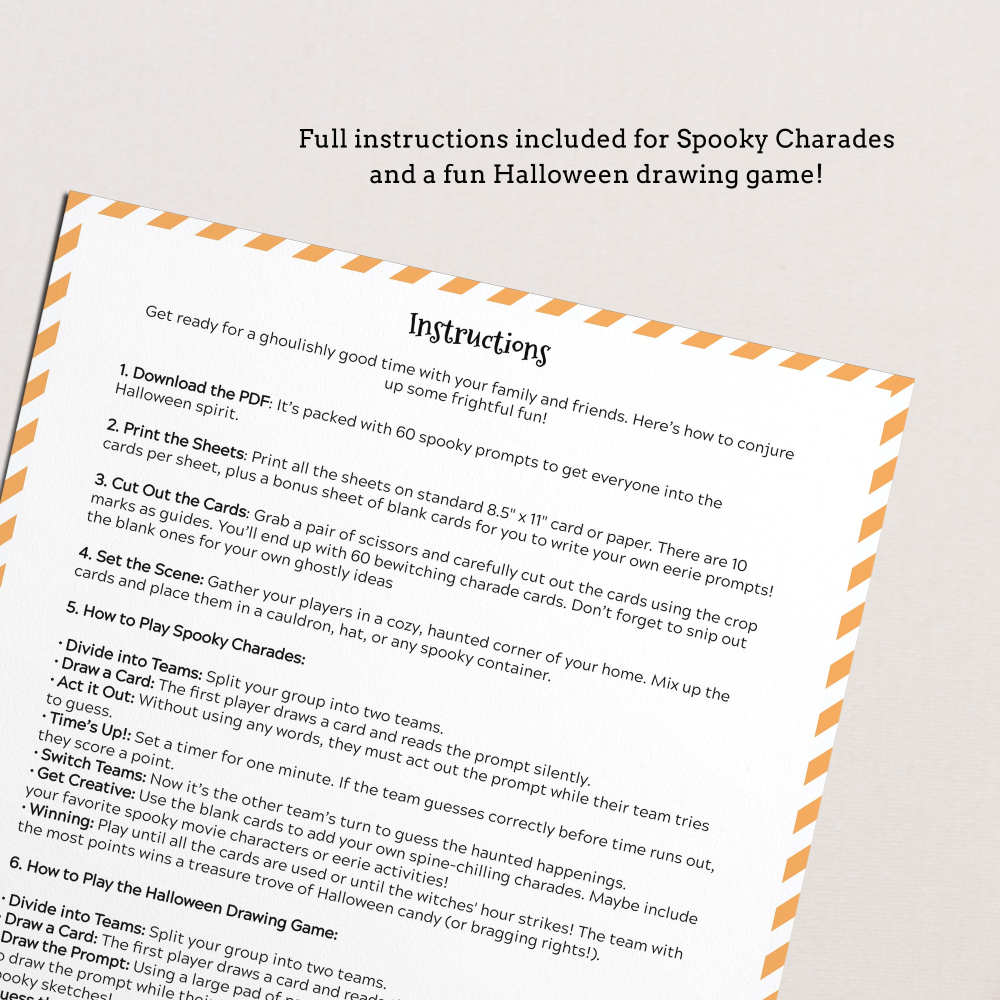 Printable Halloween Charades Party Game Spooky Halloween Charades ...