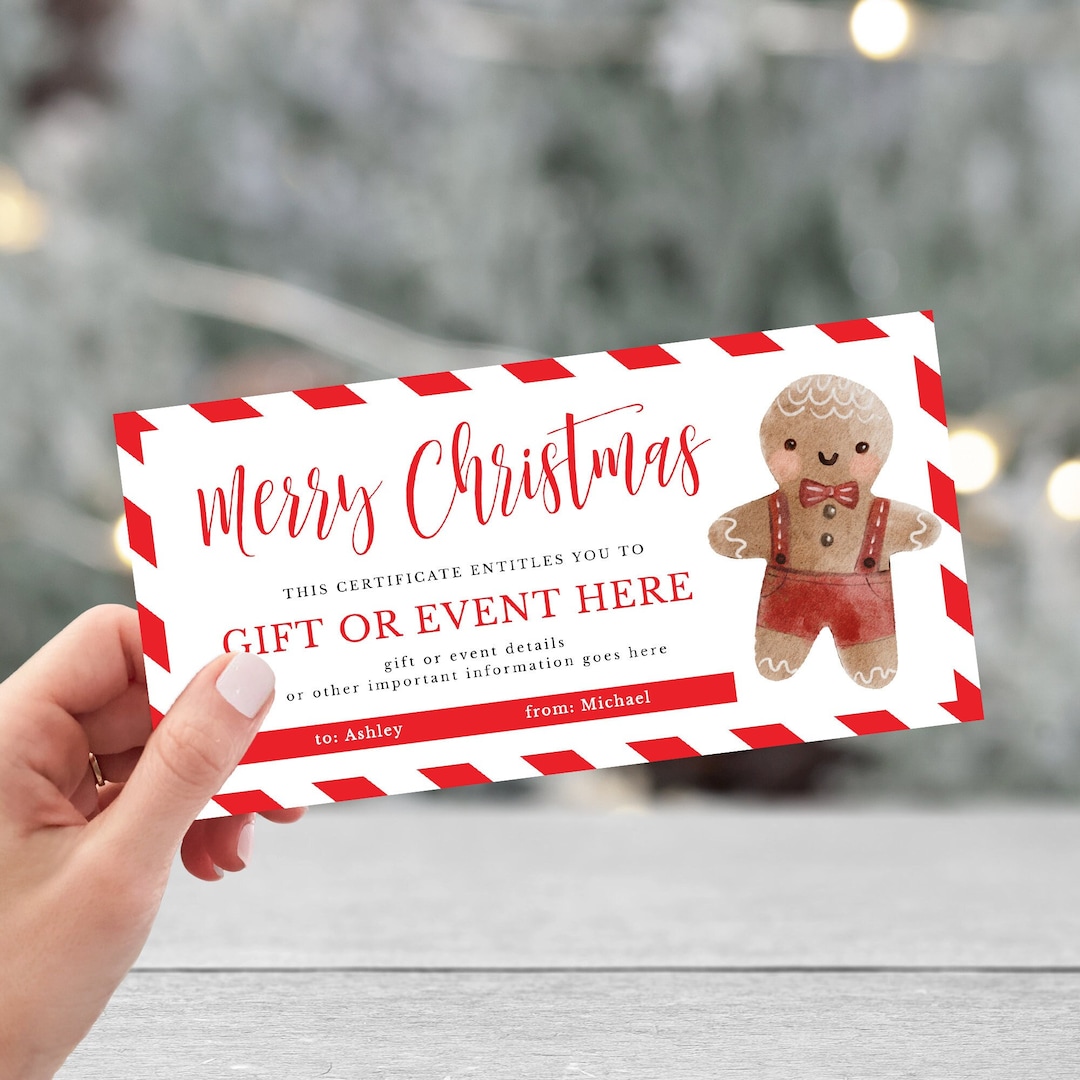 Custom Christmas Gift Certificate Editable Christmas Gift Voucher ...