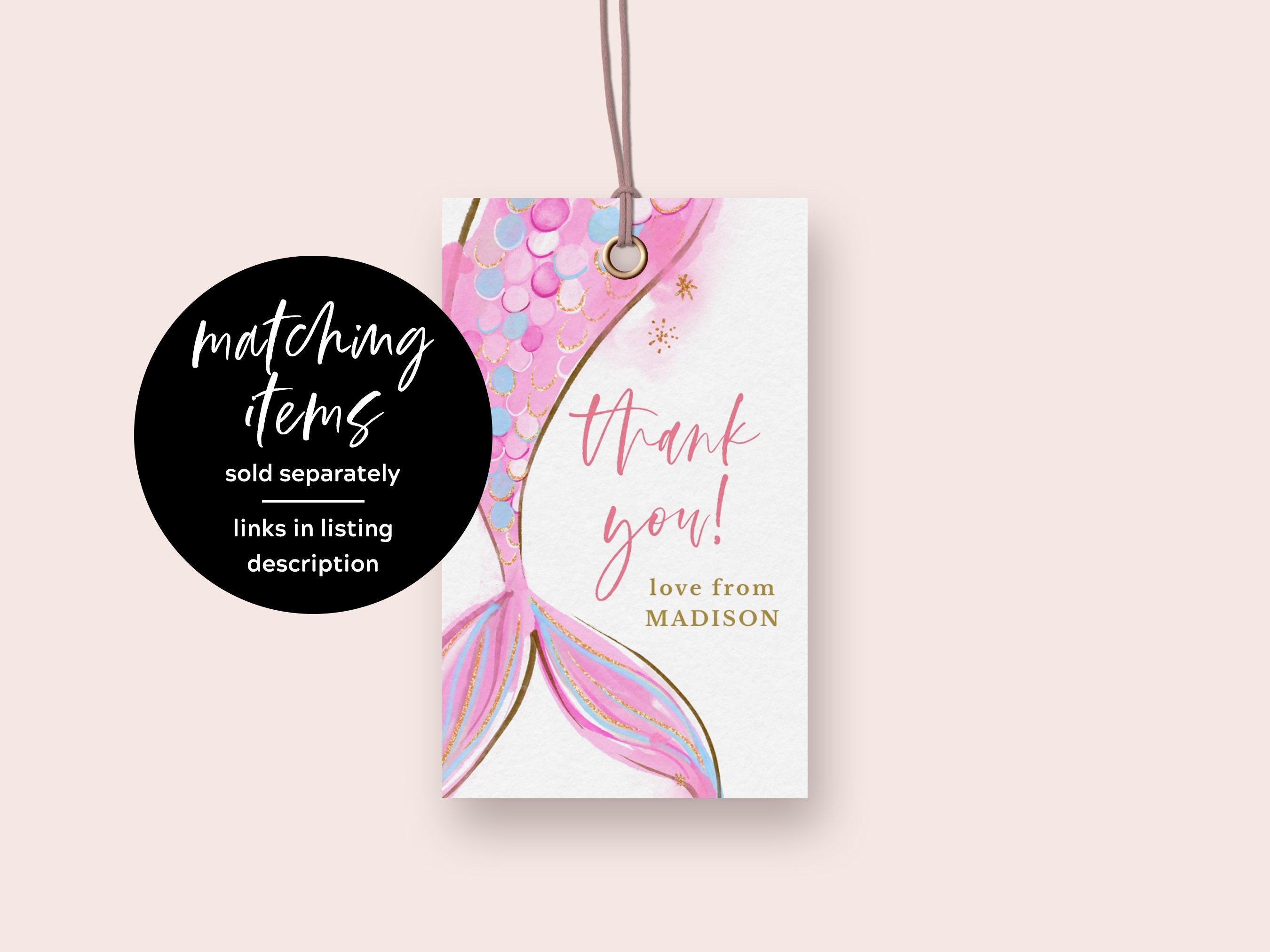 Mermaid Editable Signs Printable Pink Under the Sea Birthday - Etsy Canada