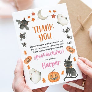 Editable Halloween Thank You Card Template Printable Fall - Etsy