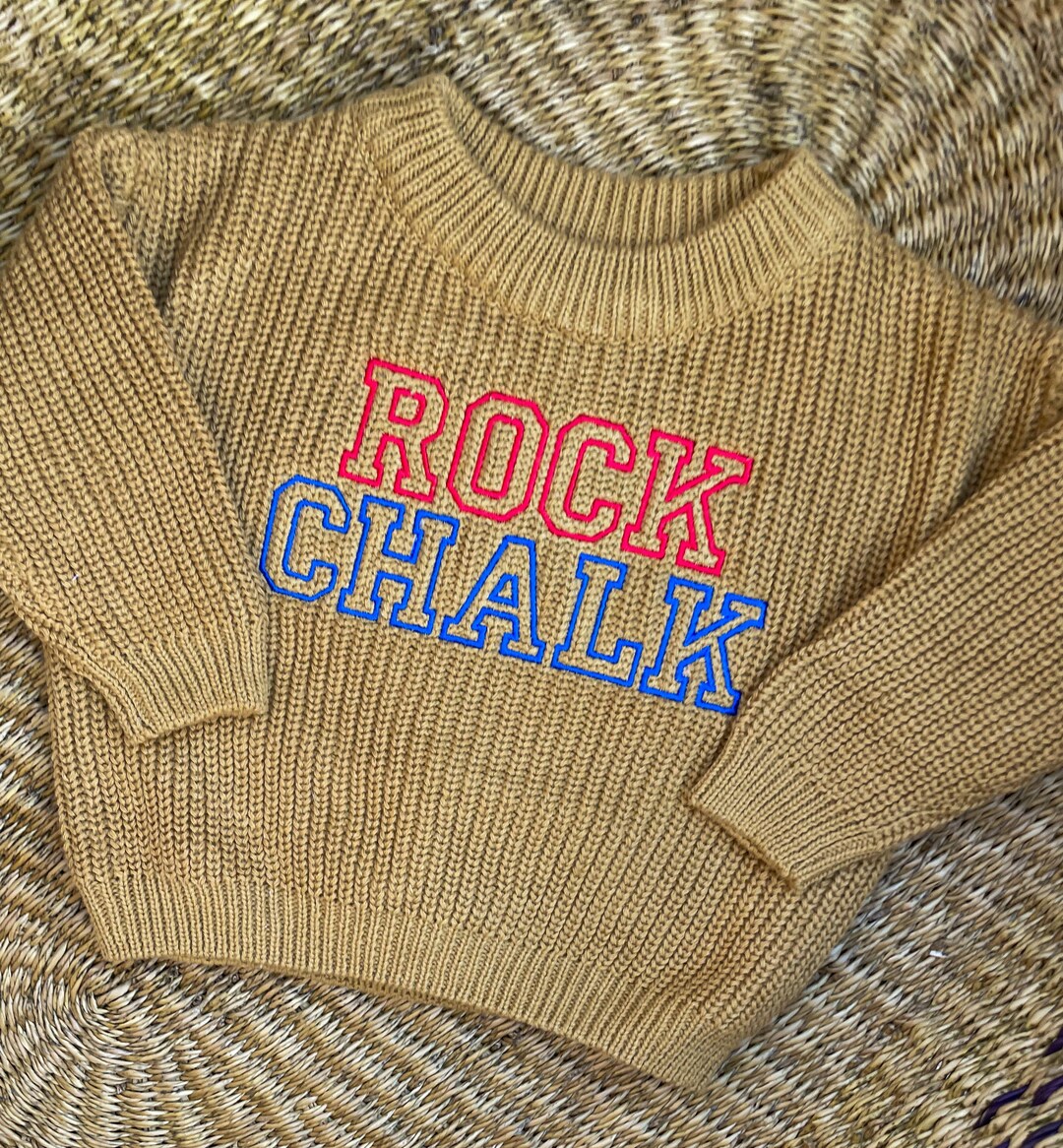 Baby/toddler University of Kansas rock Chalk Embroidered Sweater ...