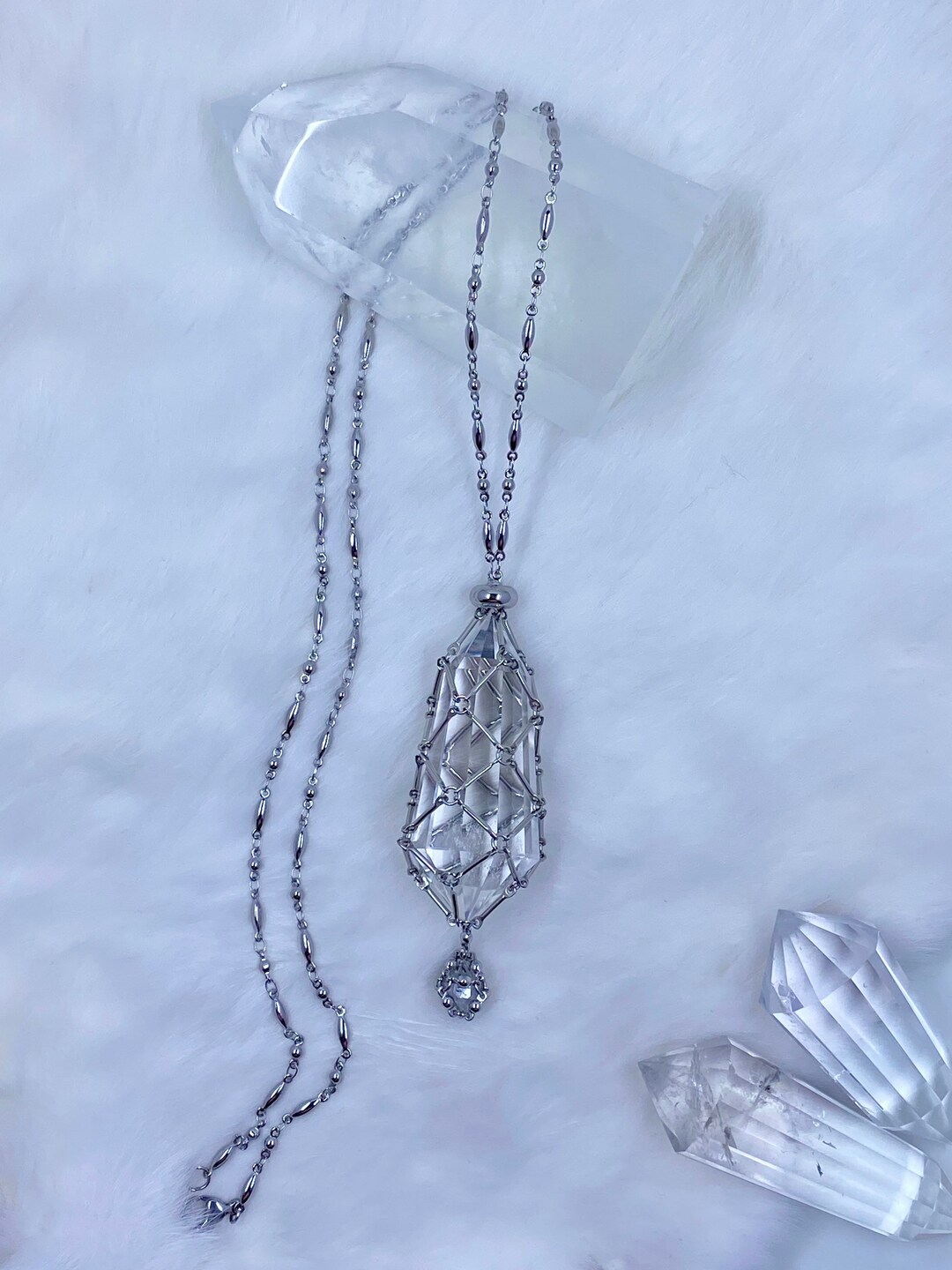 Vogel Empowerment Necklace Herkimer Diamond Charm - Etsy