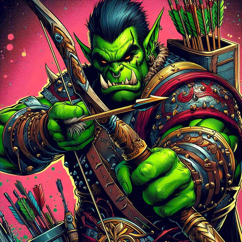 Orc Archers Digital Art Collection – Enchanted Fantasy Set of 5 - Etsy