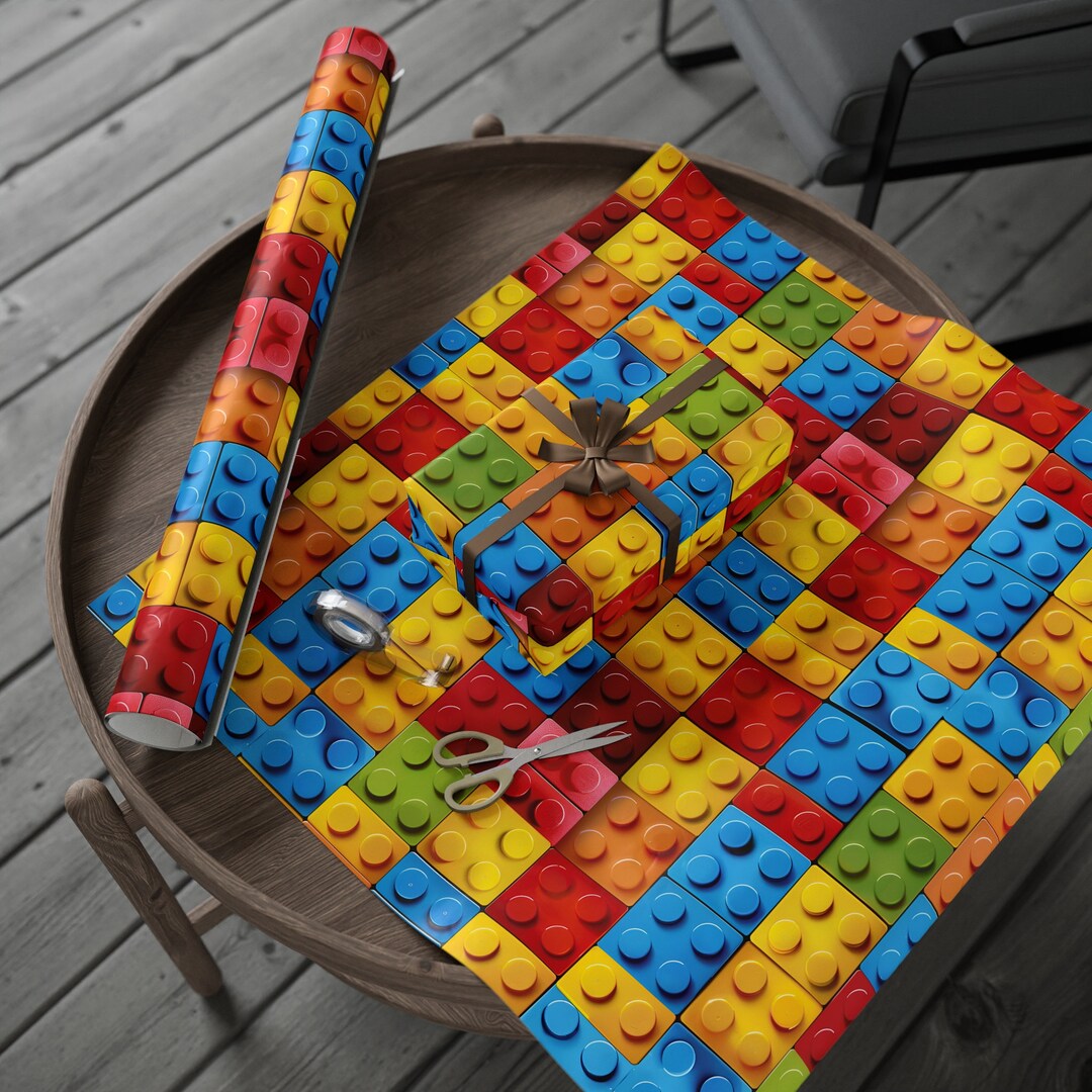 Block Gift Wrapping Papers, Kids Birthday, Lego Lovers - Etsy