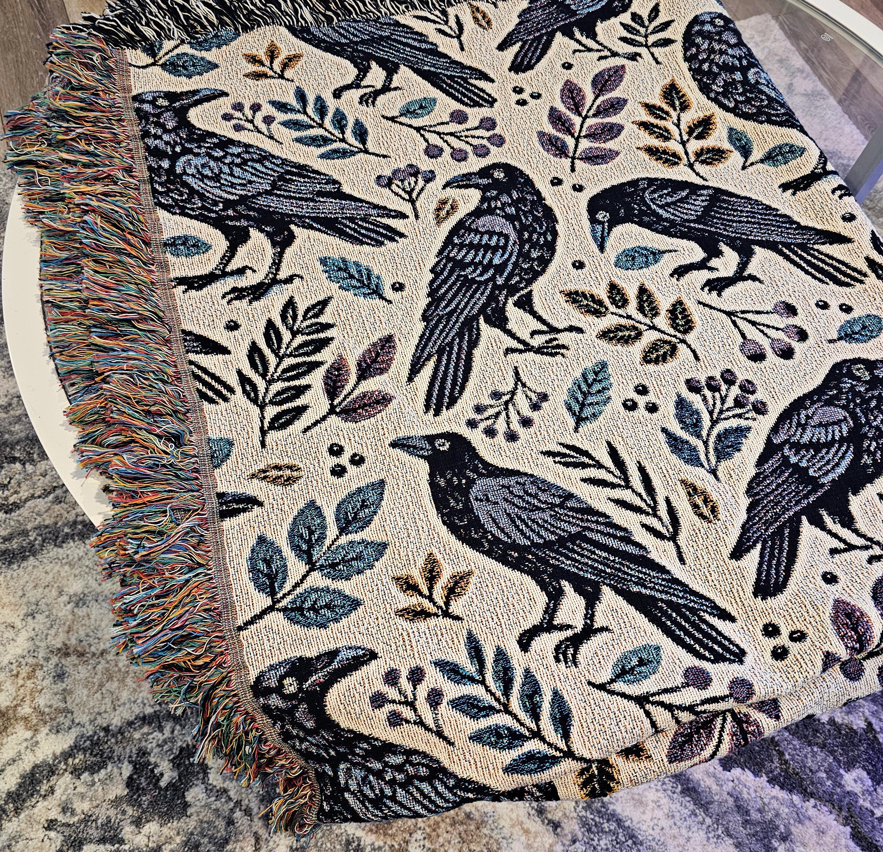 Ravens Woven Blanket: Gothic Crow Throw, Bird Lover Gift - Etsy
