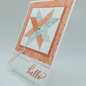Hello Greeting Card/hello Sentiment/quilt Square/quilt Card/quilt Paper ...
