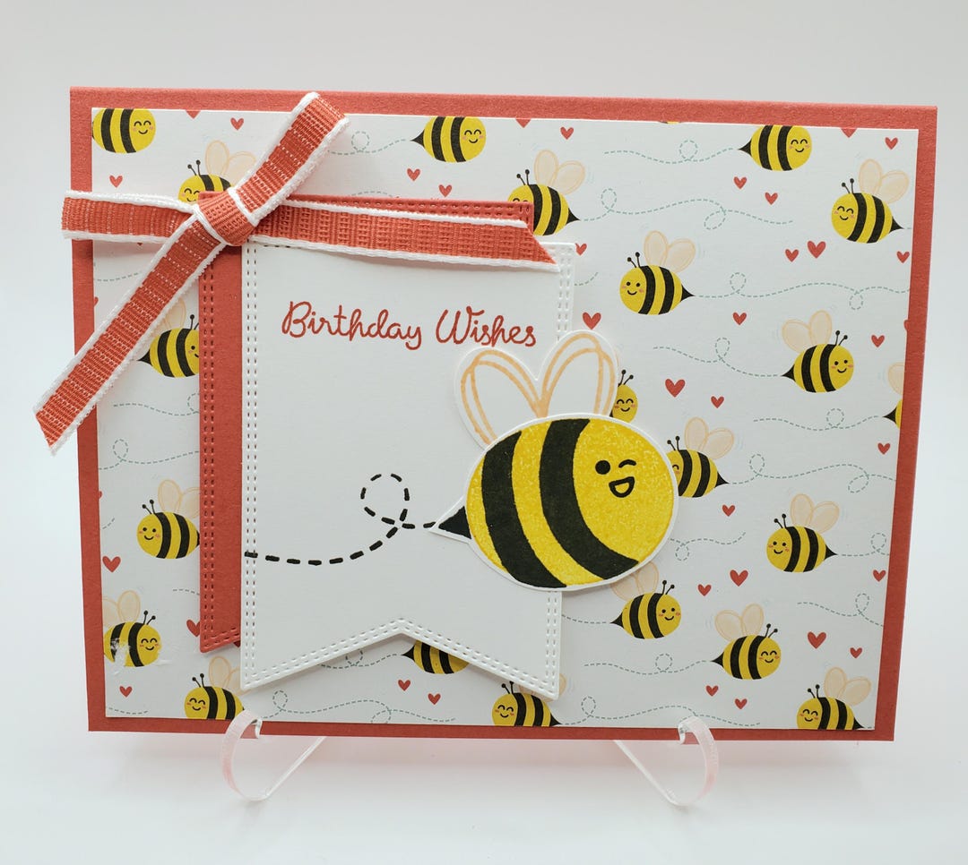 Quirky Birthday Card/busy Bee Birthday Card/birthday Blank Inside Card ...