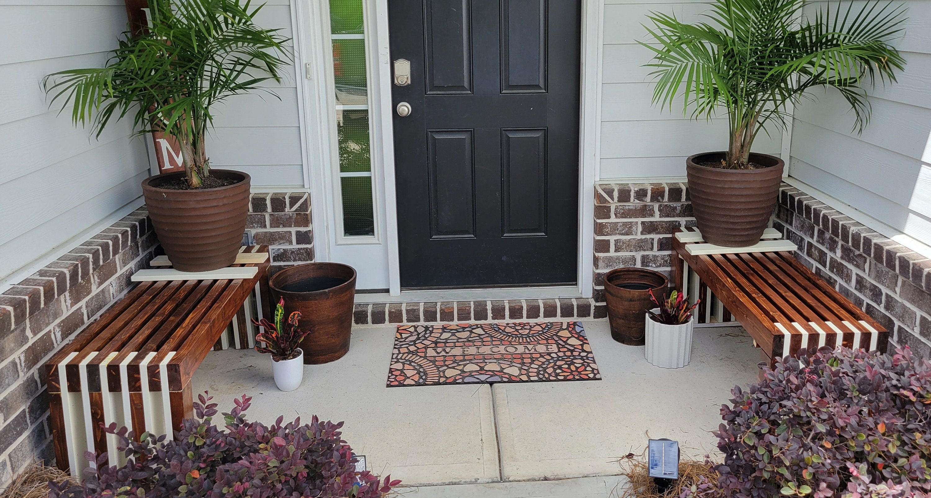 2x4 2-tone Outdoor Modern Bench - Etsy