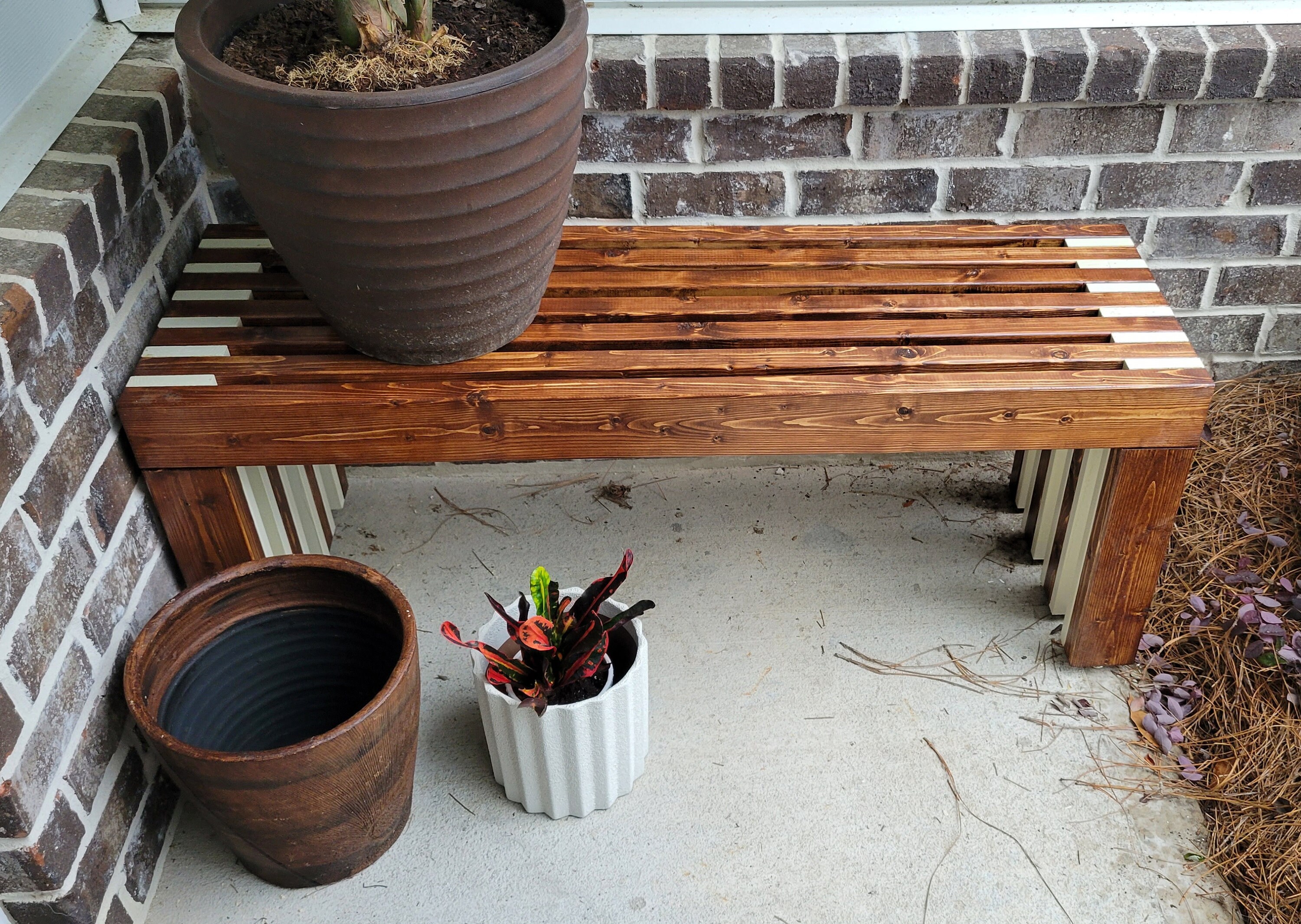 2x4 2-tone Outdoor Modern Bench - Etsy