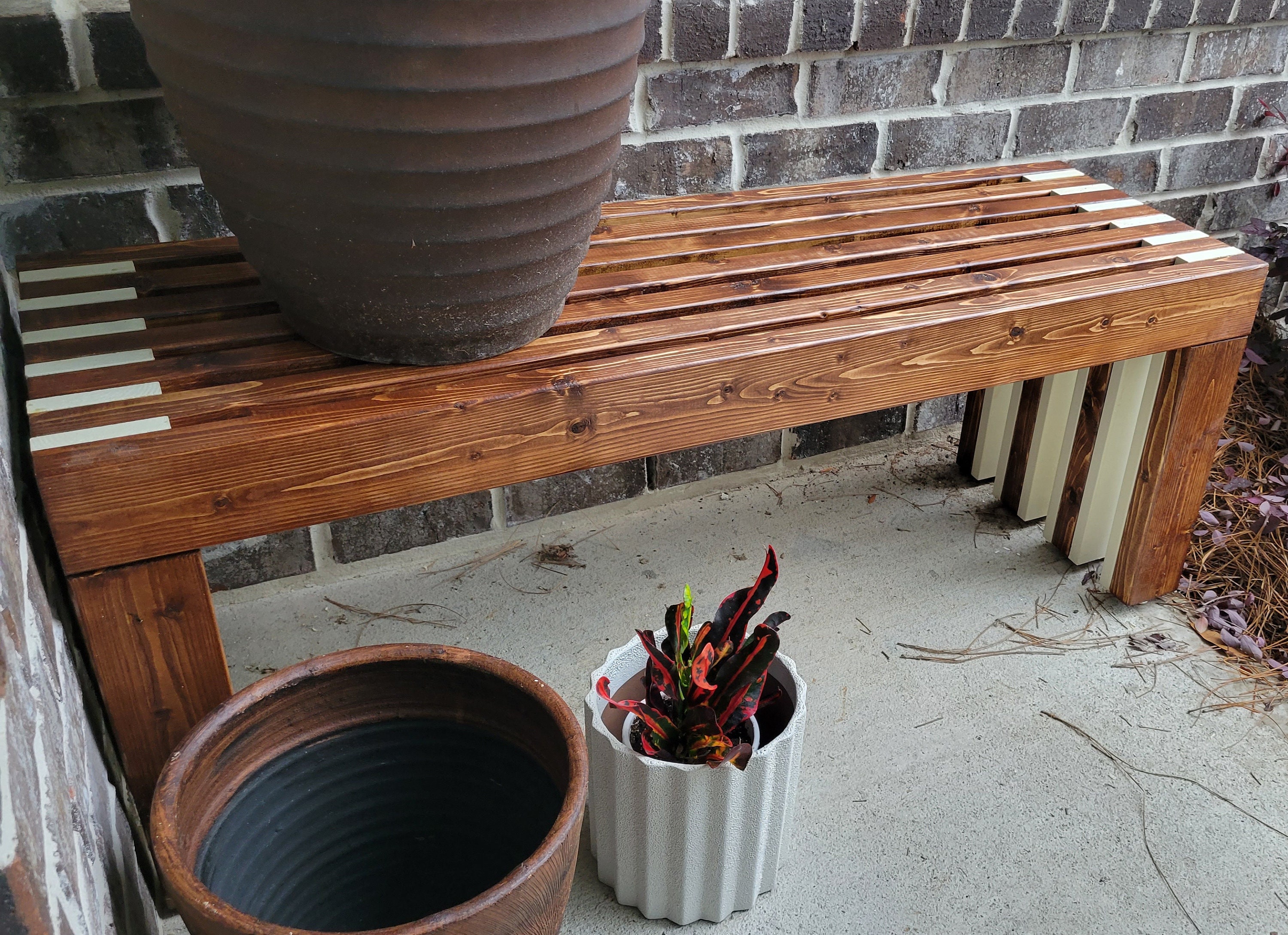 2x4 2-tone Outdoor Modern Bench - Etsy