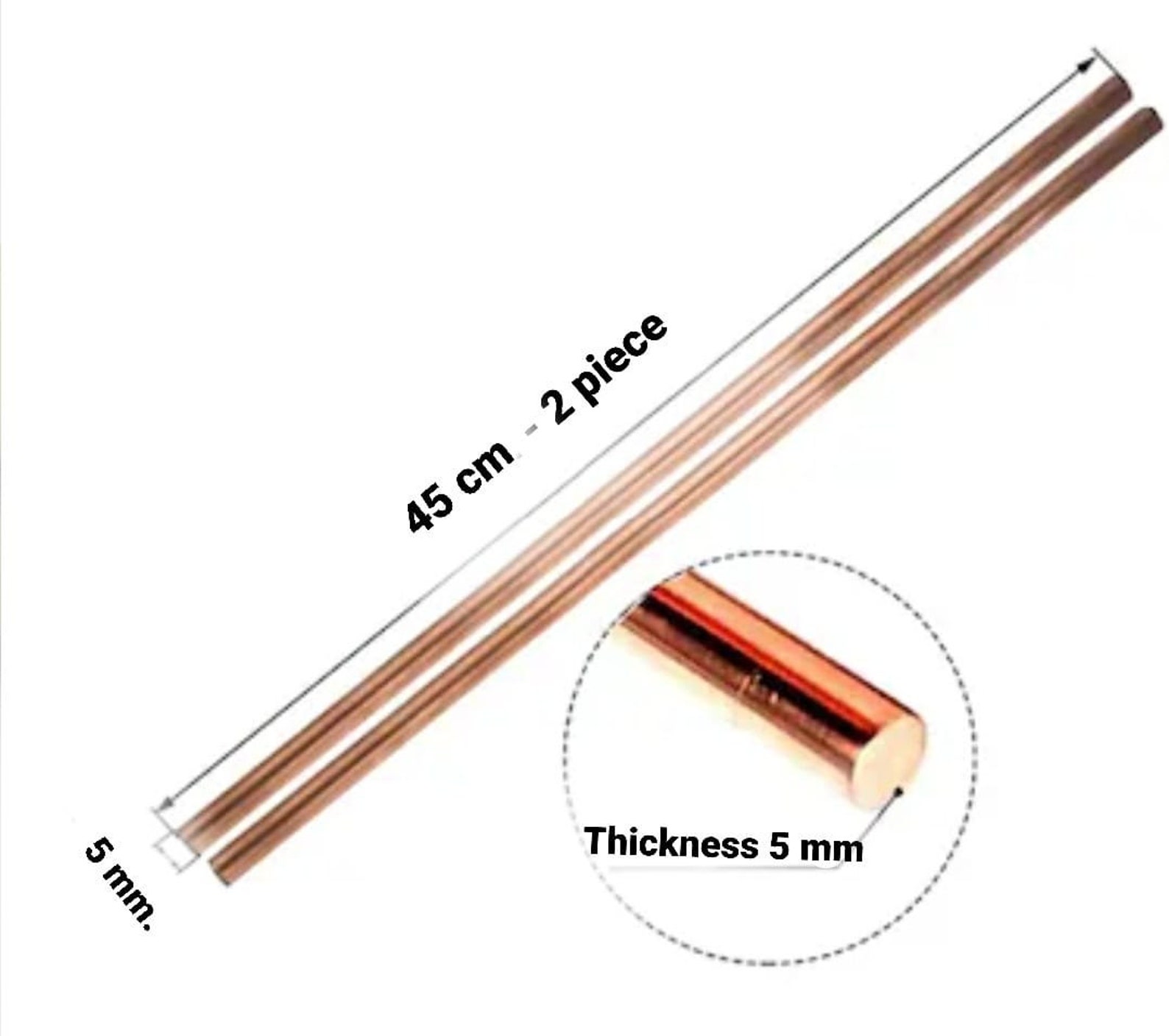 Copper Rod, 5 Mm Diameter 45 Cm. 2 Pieces - Etsy