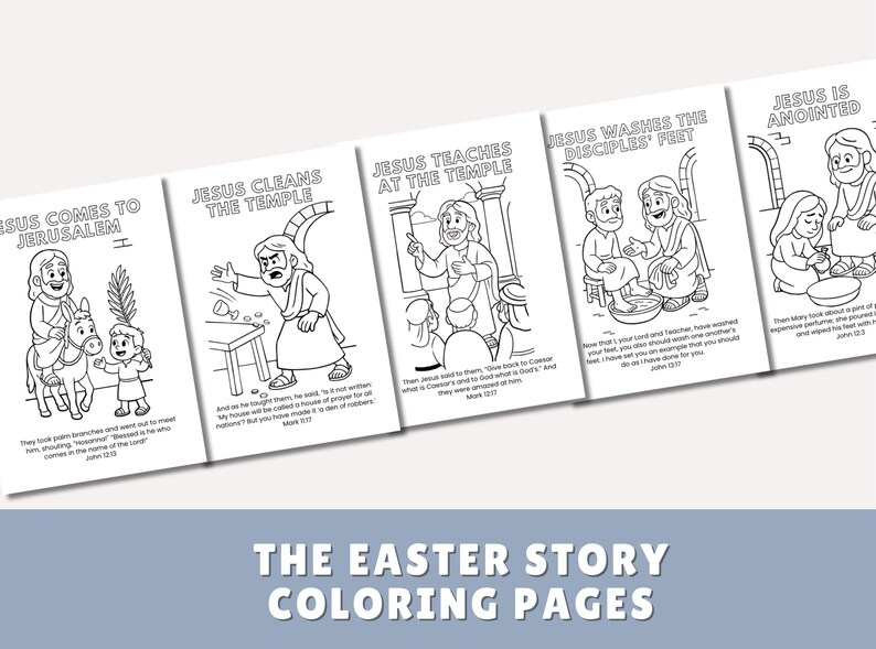 Christian Easter Story Coloring Pages: Resurrection Bible Activity ...