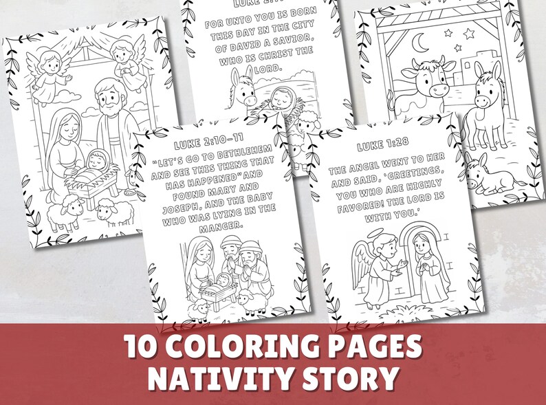 Christmas Coloring Pages With Nativity Bible Verses Christian Christmas ...