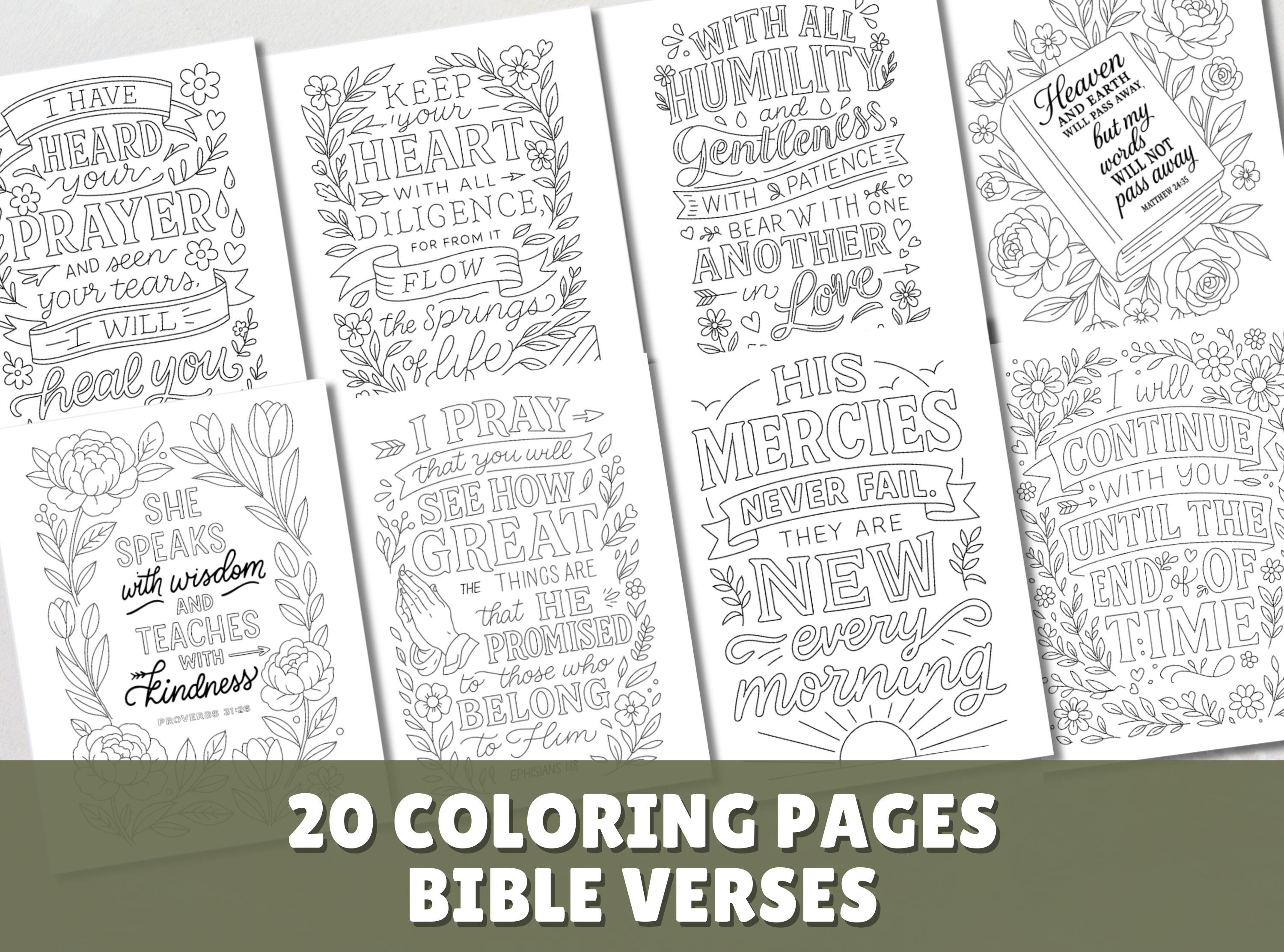 Christian Coloring Sheets for Adults & Kids Bible Verse Coloring Pages ...
