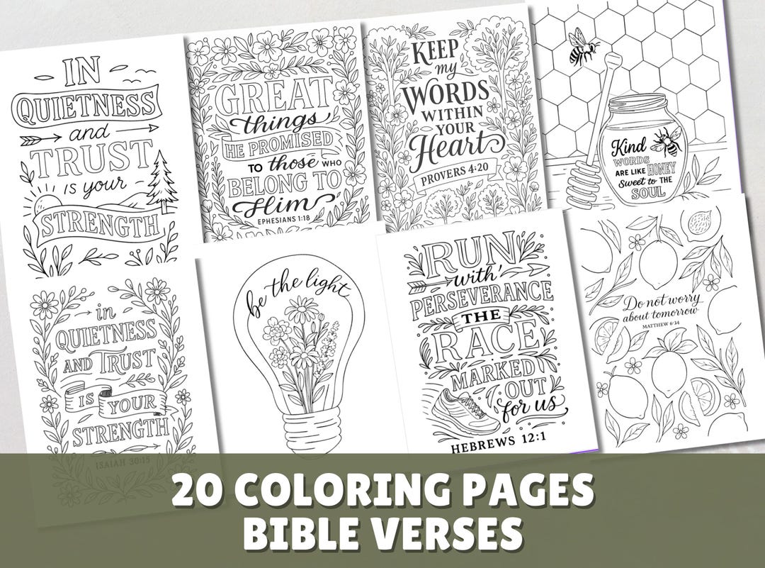 Christian Coloring Sheets for Adults & Kids Bible Verse Coloring Pages ...
