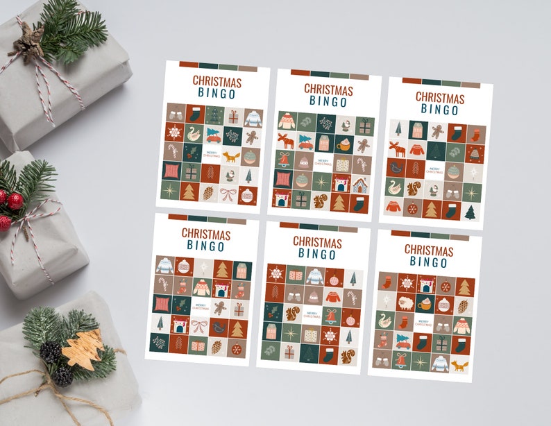 Christmas Bingo Cards Printable for Kids and Adults, Family Fun ...