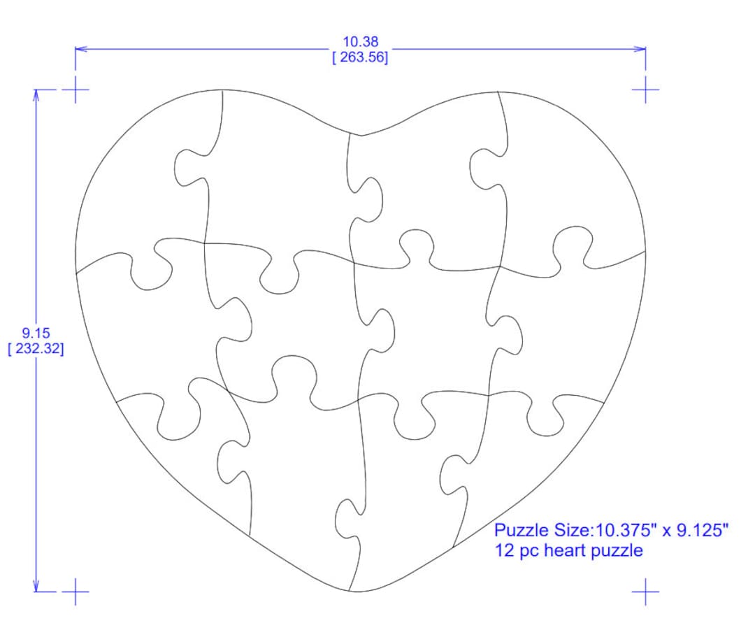 Heart Shaped 12pc Puzzle - Etsy