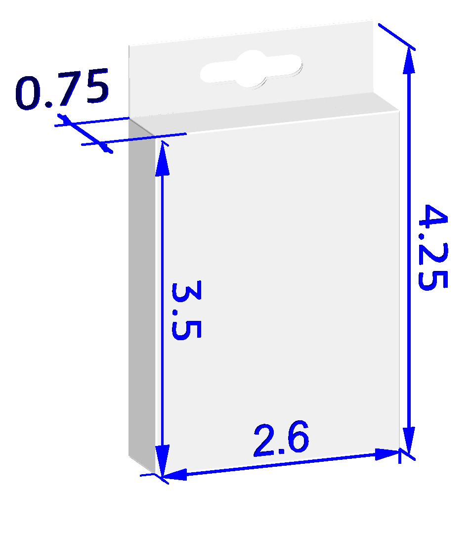 Standard Card Deck Box Dieline- Hanging Tuck Box Template for Poker ...