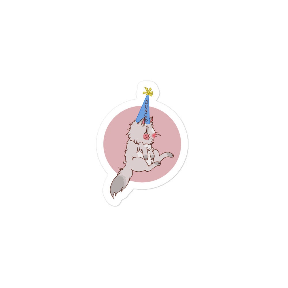 Dunce Cat Club Sticker | Etsy