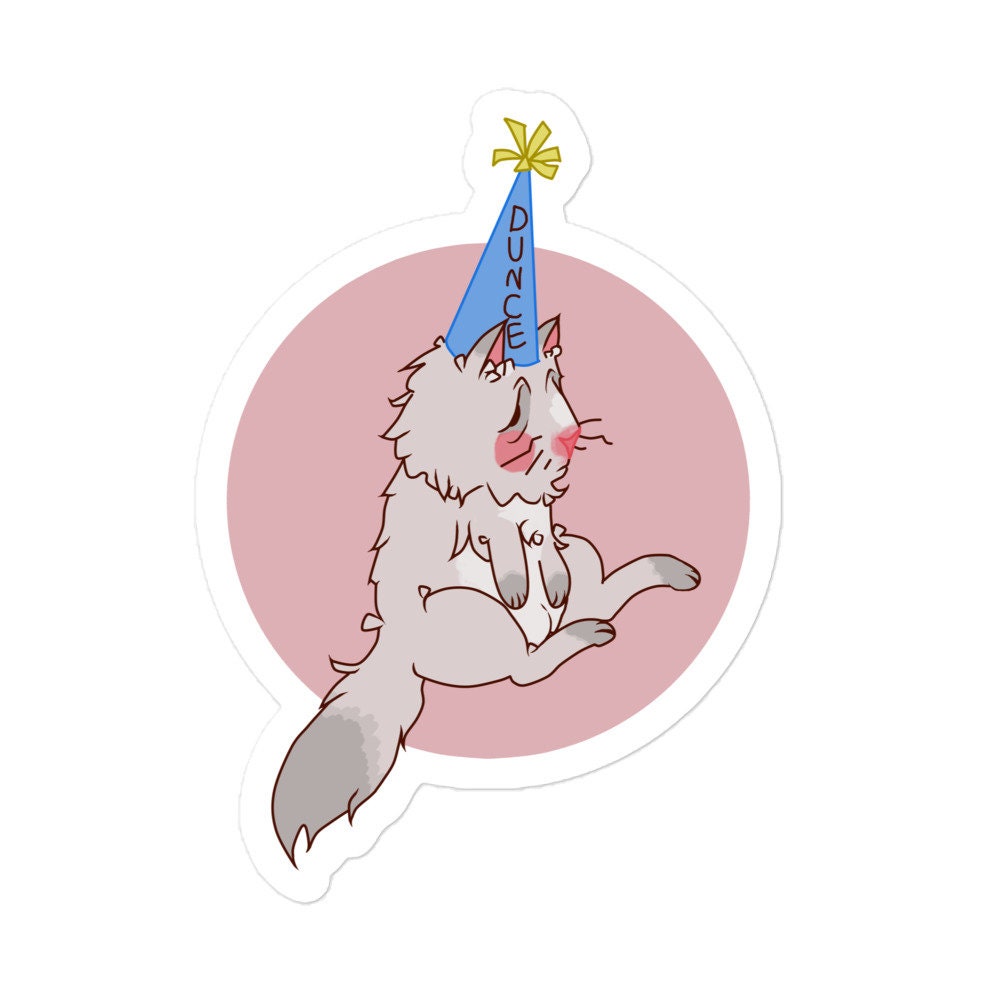Dunce Cat Club Sticker | Etsy