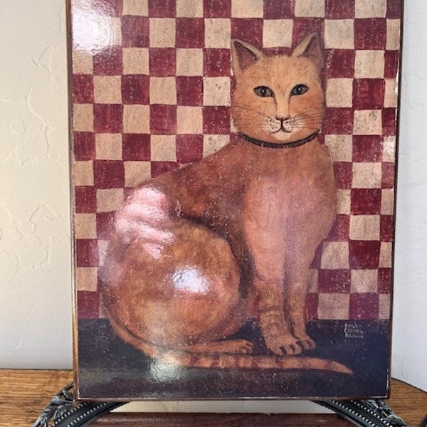 Checkerboard Cat - Etsy