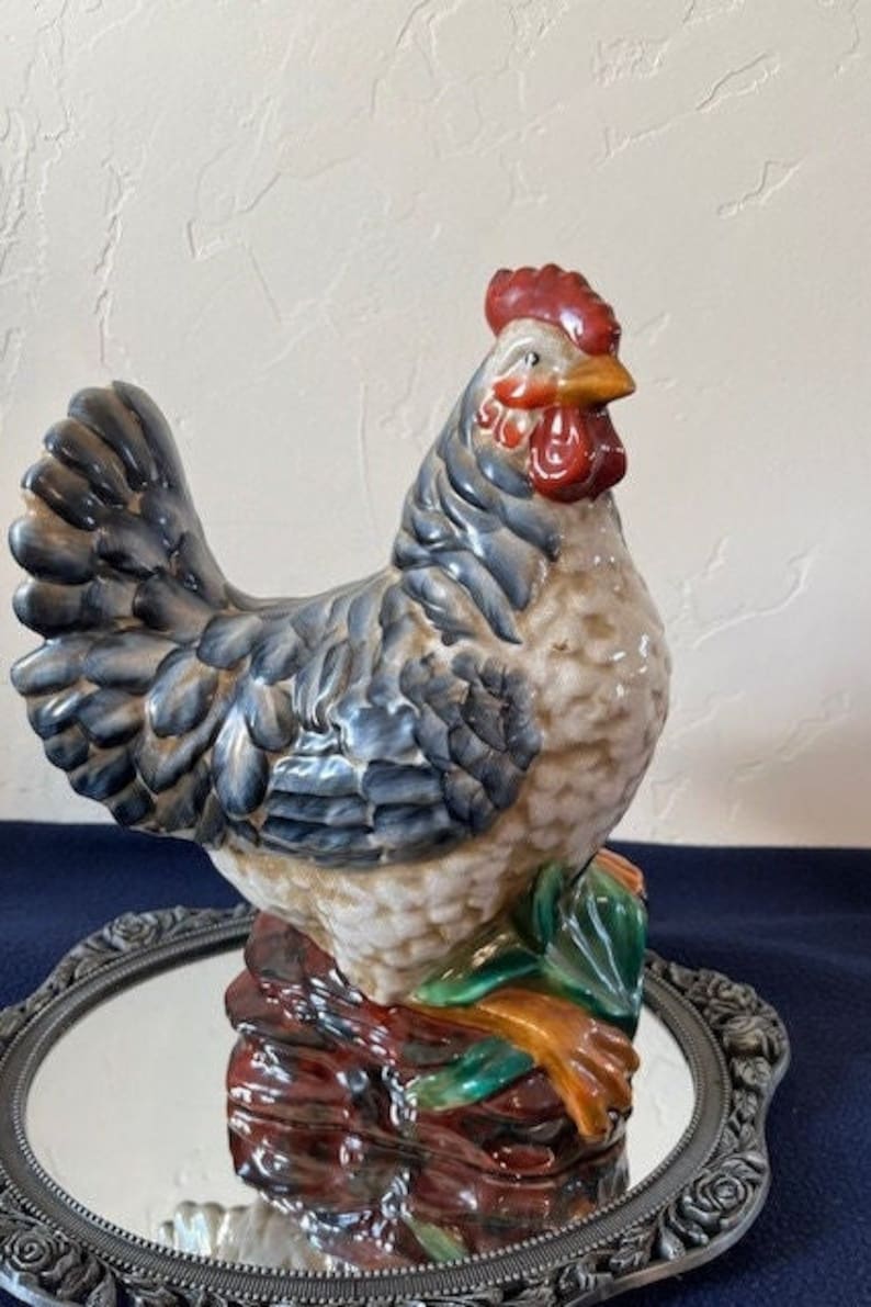Vintage Fabulous Country French/italian Style Majolica Hen - Etsy