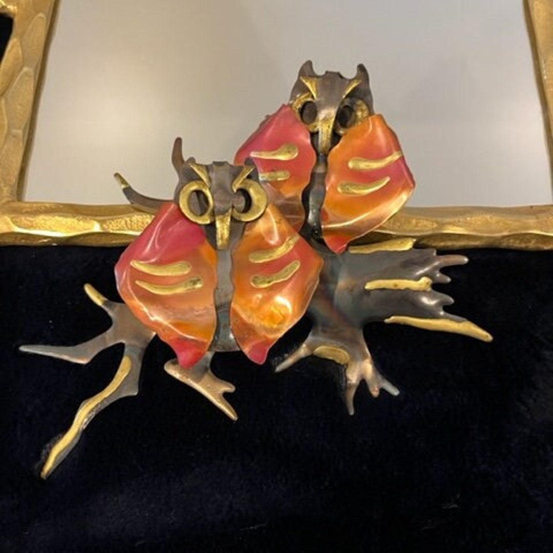 Vintage Copper and Brass Owls on a Branch Metal Work - Etsy