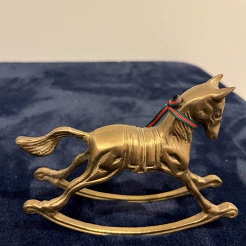 Vintage Solid Brass Rocking Horse by Commodore Made in India Holiday ...