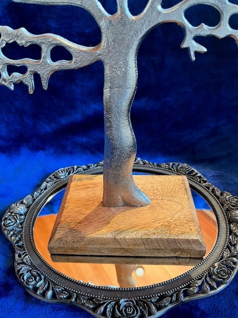 Silver Metal Tree of Life on Wood Stand-lovely Decor Jewelry - Etsy