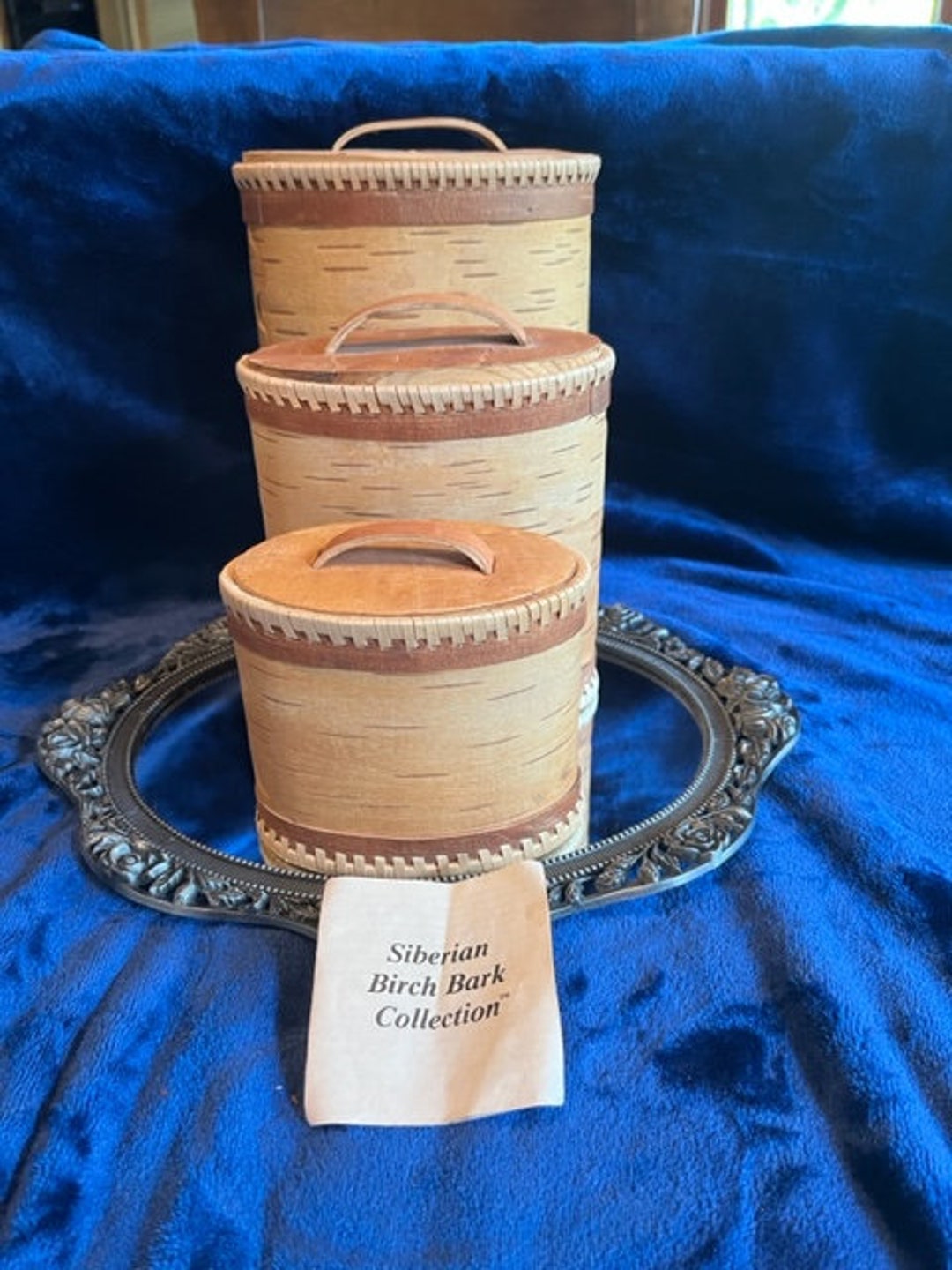 3 Vintage Siberian Birch Bark Boxes Artist Nina Grigorievna Village ...