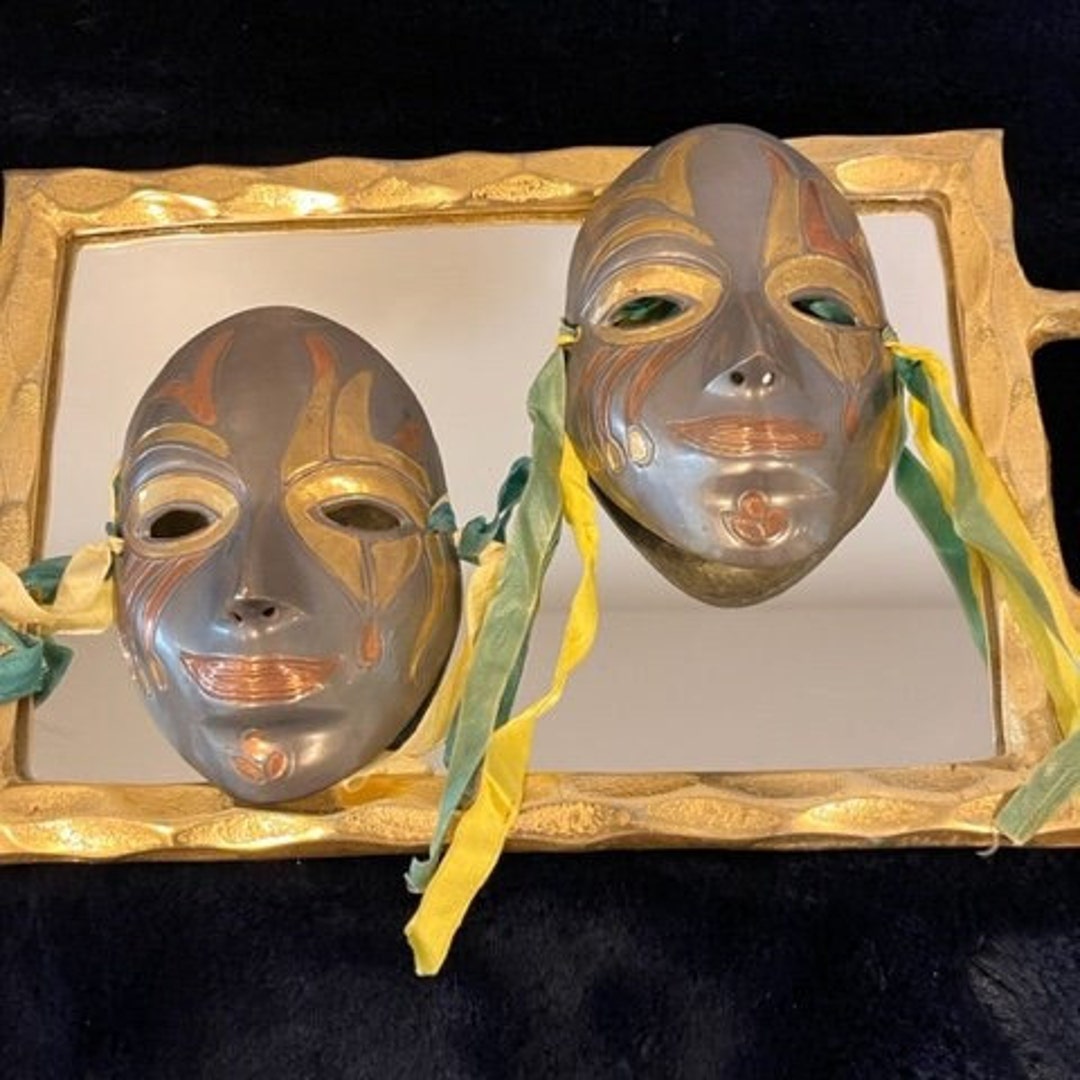 Vintage Unique Masquerade Metal Masks Silver, Copper Brass Colors Made ...