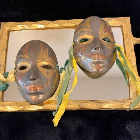 Vintage Unique Masquerade Metal Masks Silver, Copper … - Gem
