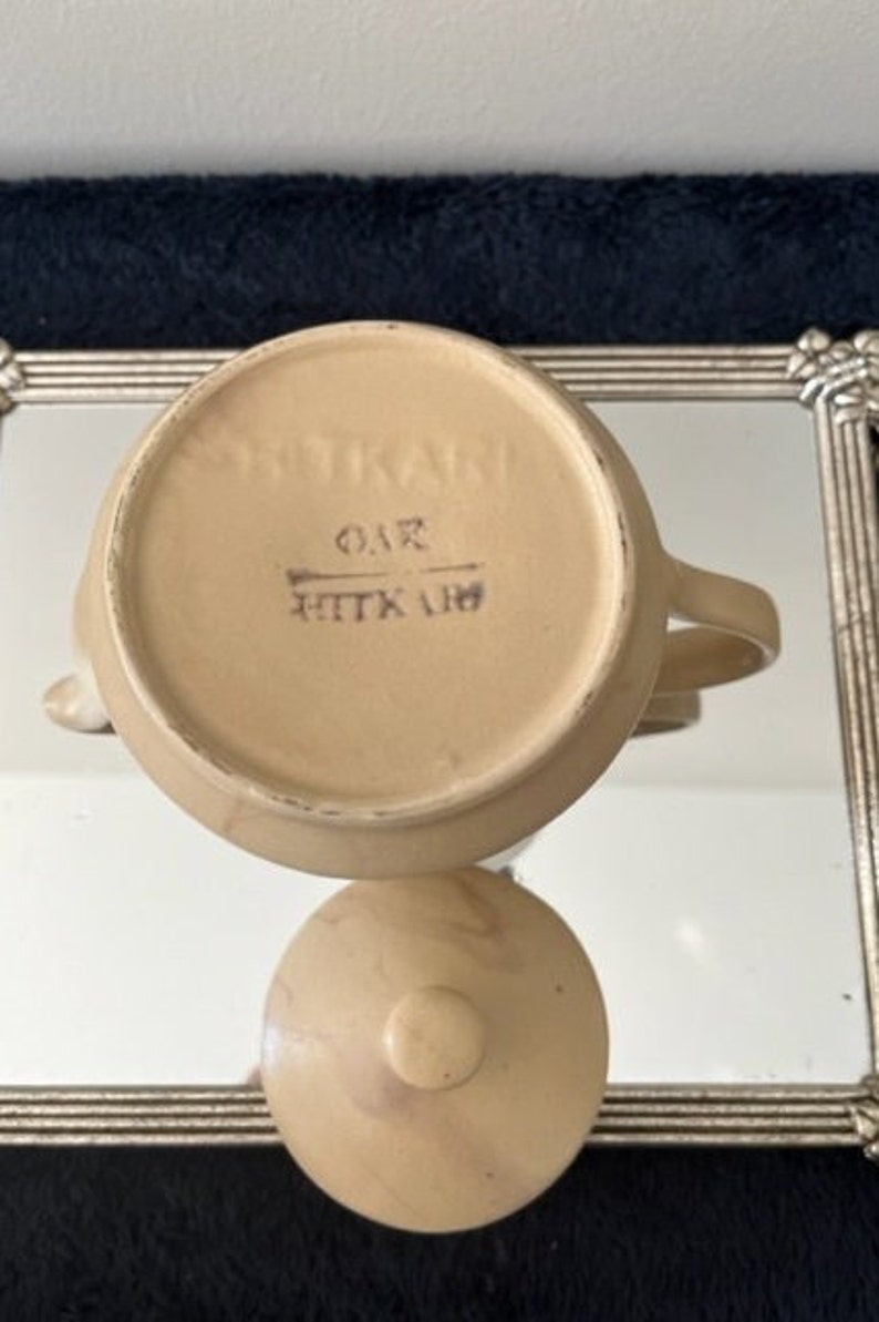 Vintage RARE Hitkari Oak Tea Pot/beige With Swirls of Mauve Studio Art ...