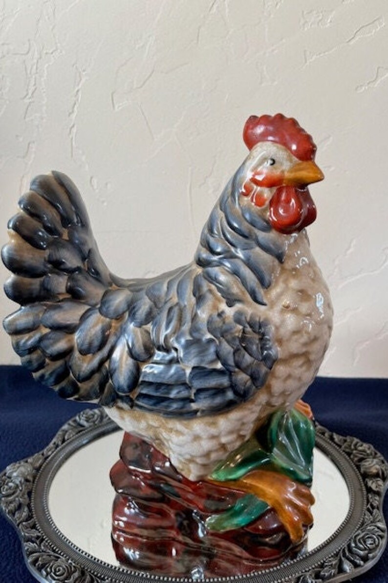 Vintage Fabulous Country French/italian Style Majolica Hen - Etsy