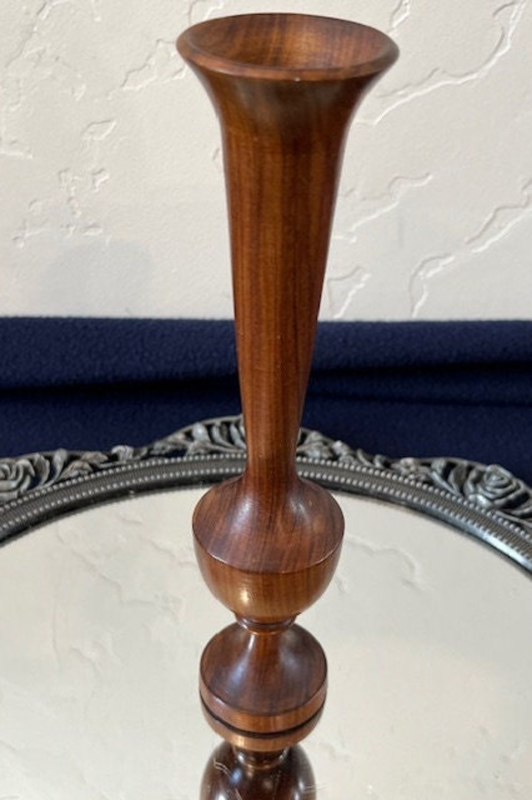 Gorgeous Vintage Hand Turned Walnut Bud Vase - Etsy