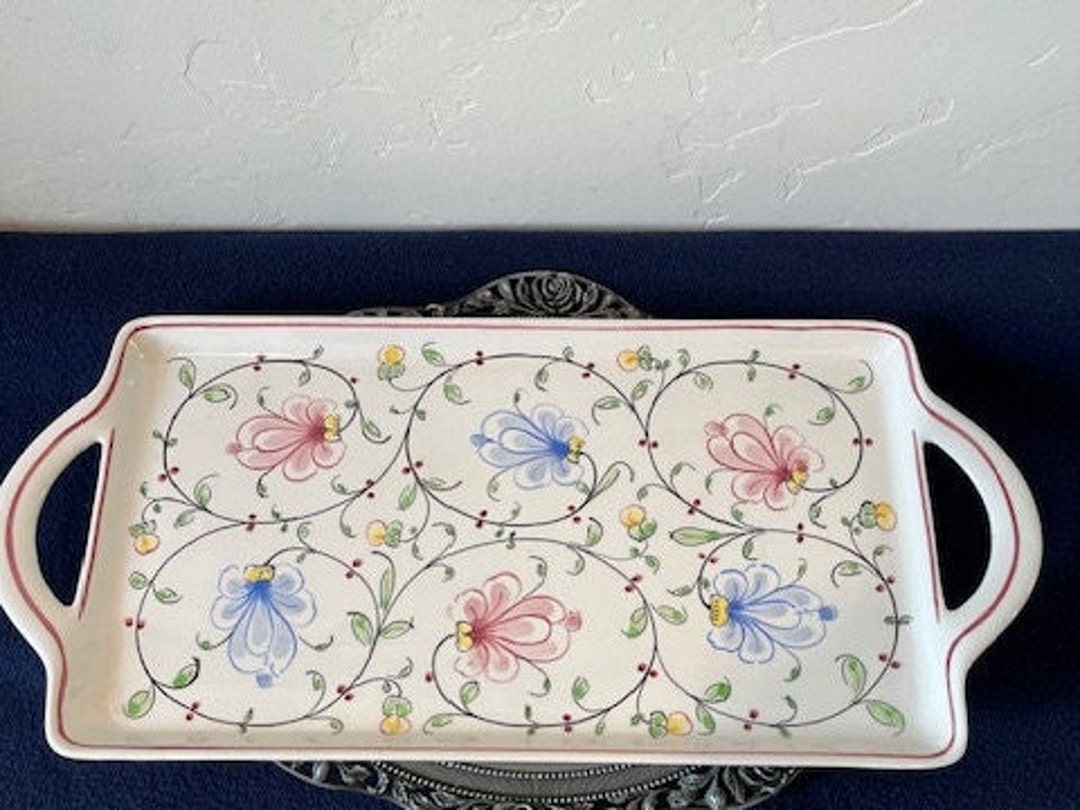 Vintage Anfora Agueda Hand Painted Pottery Tray - Etsy